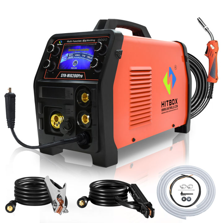 HITBOX 5 in 1 Intelligent Aluminum MIG Welder, 200Amp 220V Smart ...