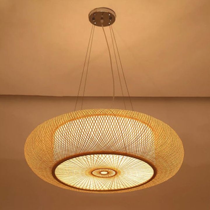 Bamboo Ceiling Lamp Rattan Chandelier Japanese Lantern Lamp Vintage Zen ...