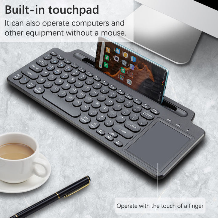2.4G Wireless Bluetooth-compatible Keyboard with Number Touchpad Mouse ...