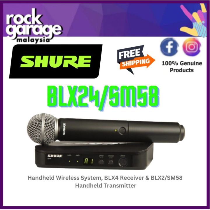 Shure BLX24/SM58 Handheld Wireless System (BLX4/BLX2/BLX24-SM58) | Lazada
