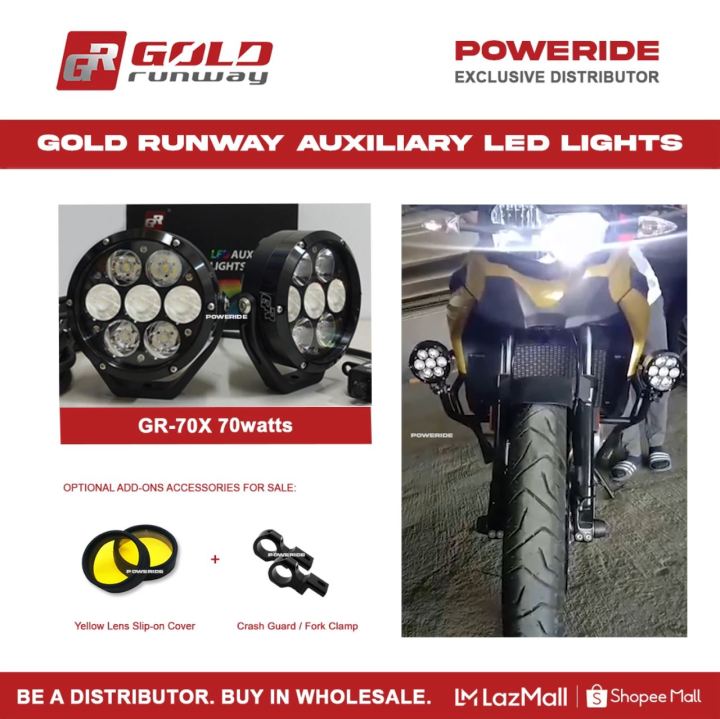 GOLD RUNWAY OFFICIAL 2023 GR-70x 70watts Motorcycle Auxiliary LED ...