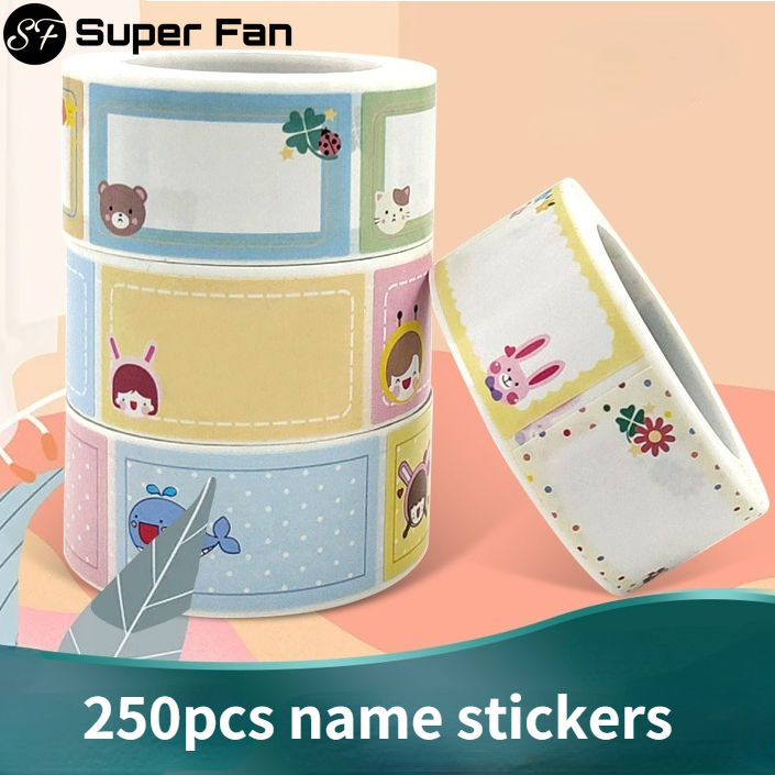 (Malaysia Ready Stock) 250pcs Name Stickers Roll Handwritten Name ...