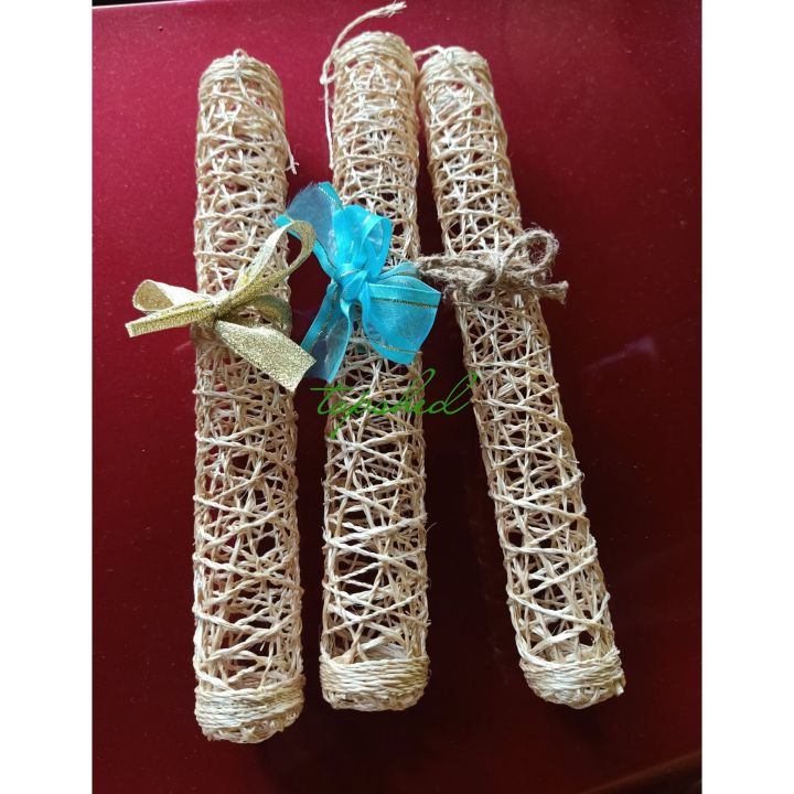 Abaca Tube with cover for invitation, invitation holder,abaca case for ...