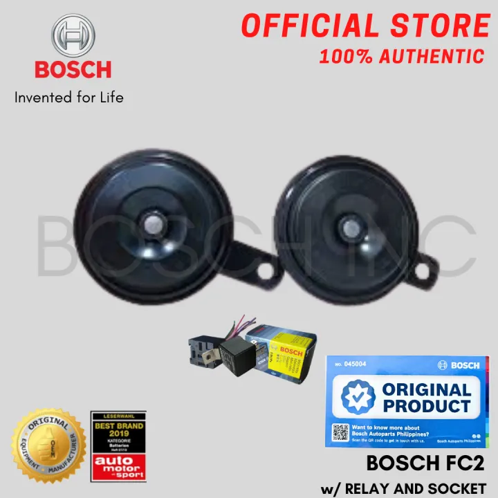 Bosch FC2 Compact Normal tone Horn 12v (350/420Hz) with Bosch Relay ...