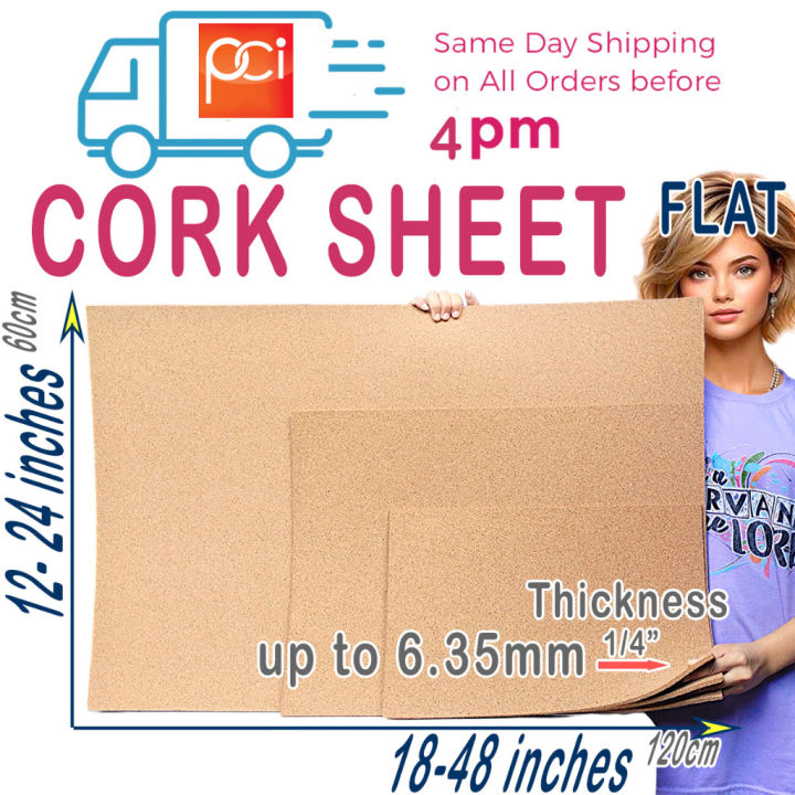 Cork Sheet Flat 1pc | DIY Cork Board | Variety of sizes: 12"x18", 18 ...