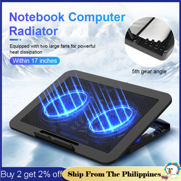 2 IN 1 Laptop Cooling Stand Adjustable Dual Fan for for 9-17inch Gaming ...