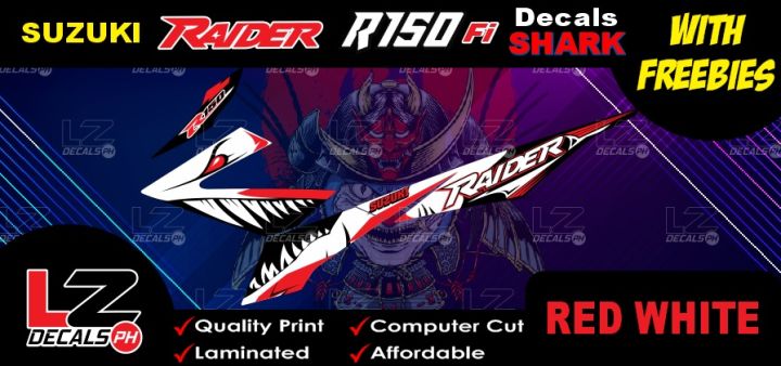 Suzuki Raider 150 Fi Decals / Stickers Shark with freebies sticker ...