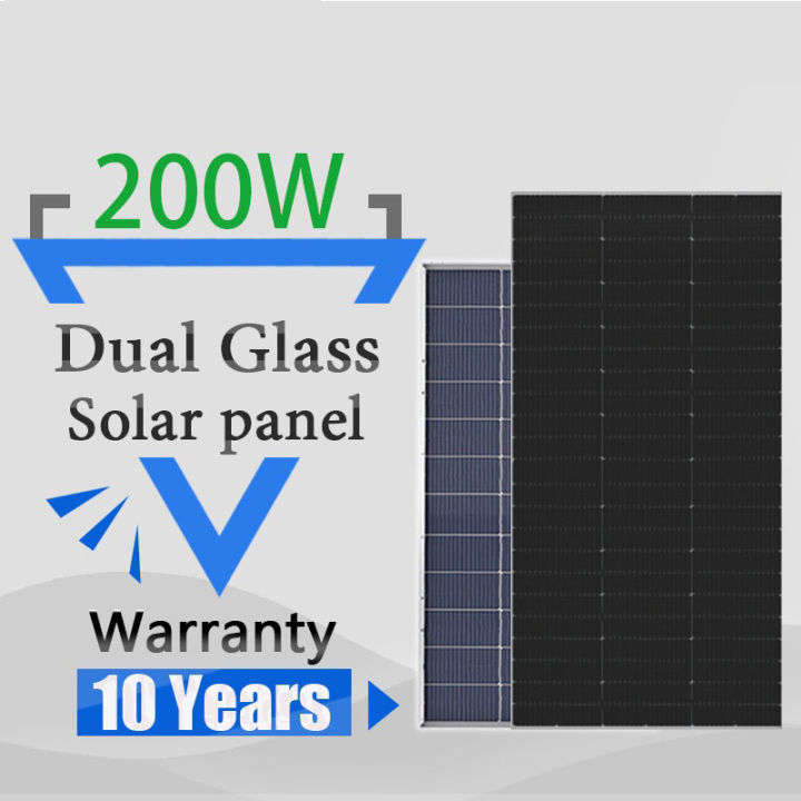 【12BB】Dual Glass 100W/200W Full Power Monocrystalline Solar Panel ...