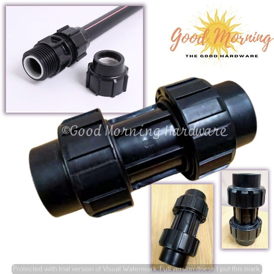 1PCS PE Compression Coupling Straight Coupling (1/2", 3/4" & 1") PE Quick Connect Pipeline ...