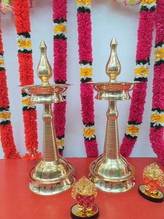 PURE BRASS TRADITIONAL KERALA KUTHU VILAKKU/NILAVILAKKU | Lazada