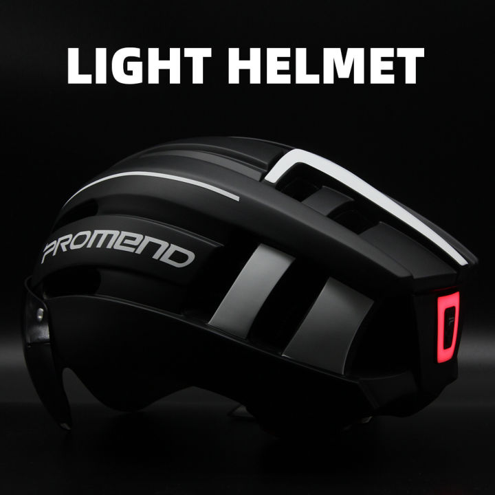 PROMEND Bicycle Helmet LED Light Rechargeable Intergrally-molded ...