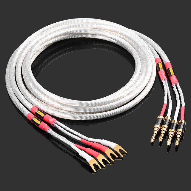 Hifi Silver-plated Speaker Cable Hi-end OCC Speaker Cord With Carbon ...