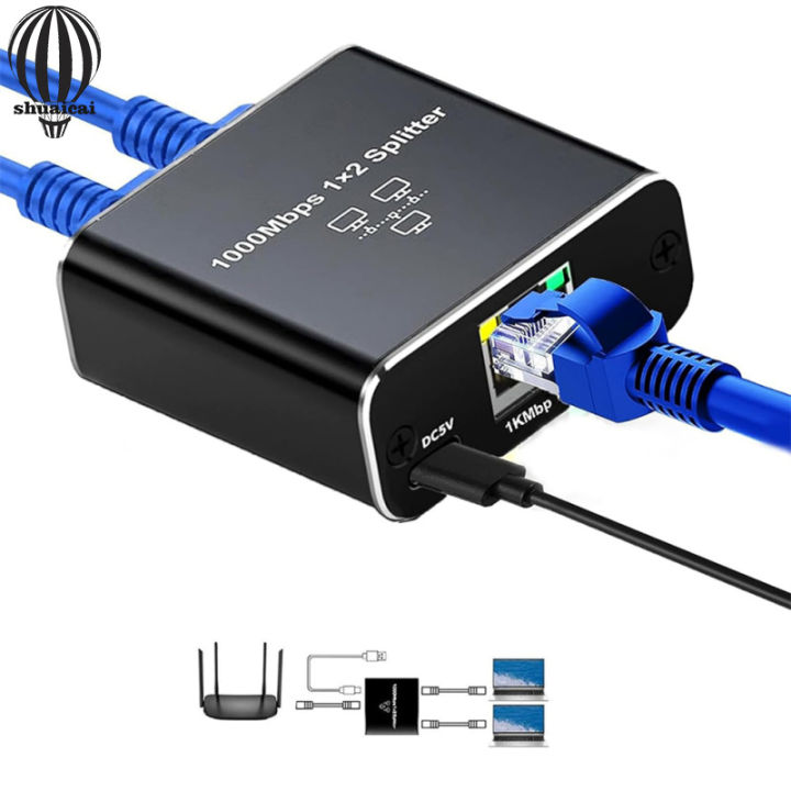 Ethernet Splitter 1 To 2 High Speed 1000Mbps Ethernet Splitter Network ...