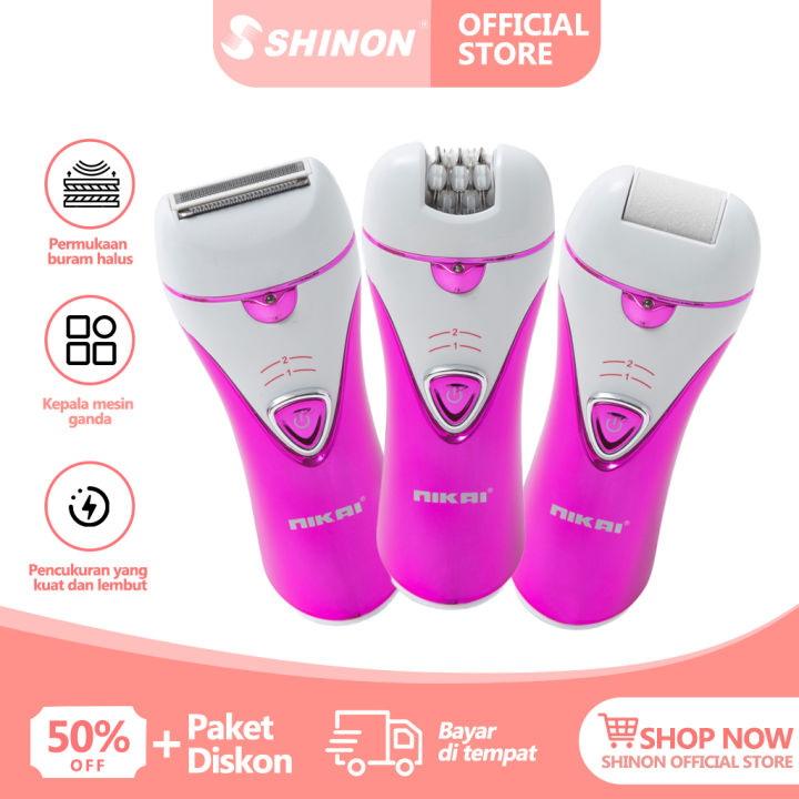 NIKAI N-9913 Epilator Mesin Cukur Bulu Wanita Pencabut Bulu Kaki tangan Ketiak Hair Remover Lady ...
