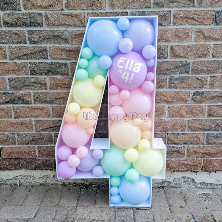 73CM KT Number Frame Stand Balloon Filling Box Large Marquee Numbers ...