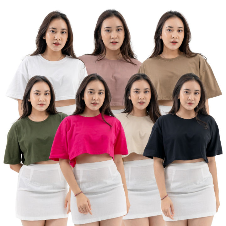BASIC OVERSIZE CROP TOP / Top Cotton / Kaos Oversize Katun | Lazada Indonesia