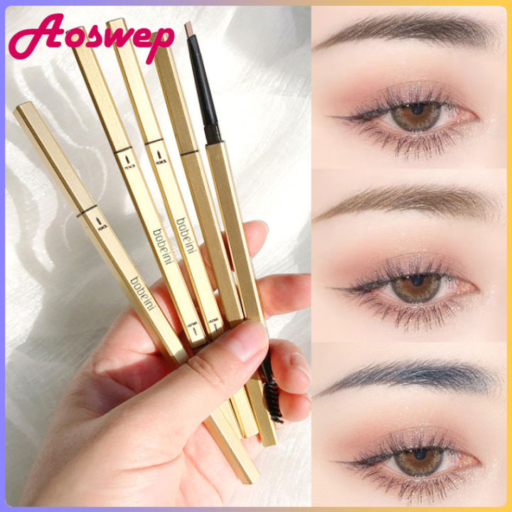 bobeini ดินสอเขียนคิ้ว มีแปรงคิ้ว แบบสองหัว ขนาดเล็ก กันน้ํา กันเหงื่อ ...