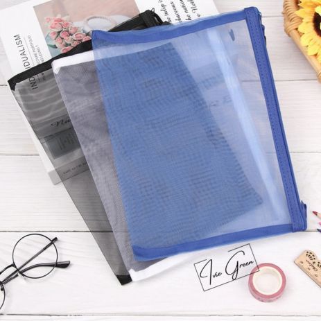 Tempat Kotak Penyimpanan Alat Pouch Resleting Zipper Bag Map Transparan ...