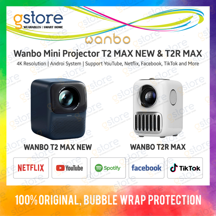 [เวอร์ชันสากล] Wanbo Mini โปรเจคเตอร์สมาร์ทพกพา T2 MAX ใหม่ | ทีทู ...