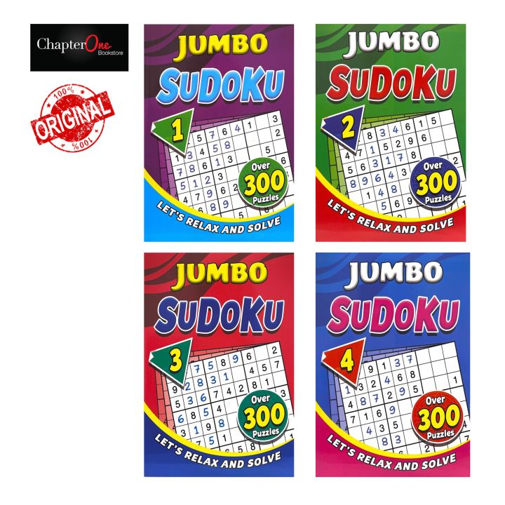 [Mind To Mind] Jumbo Sudoku | Over 300 Puzzles | Book 1 - 4 | Lazada