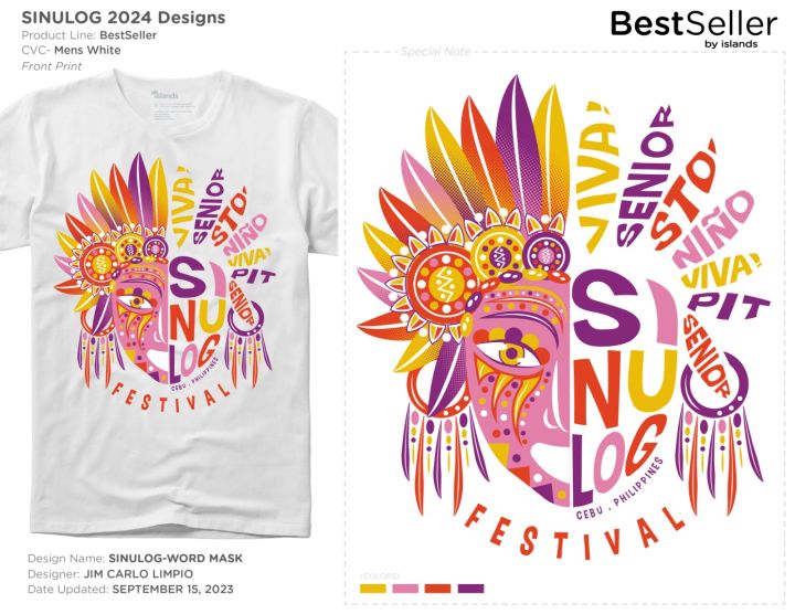 Islands Souvenirs Sinulog Word Mask Mens BS White Shirt | Lazada PH