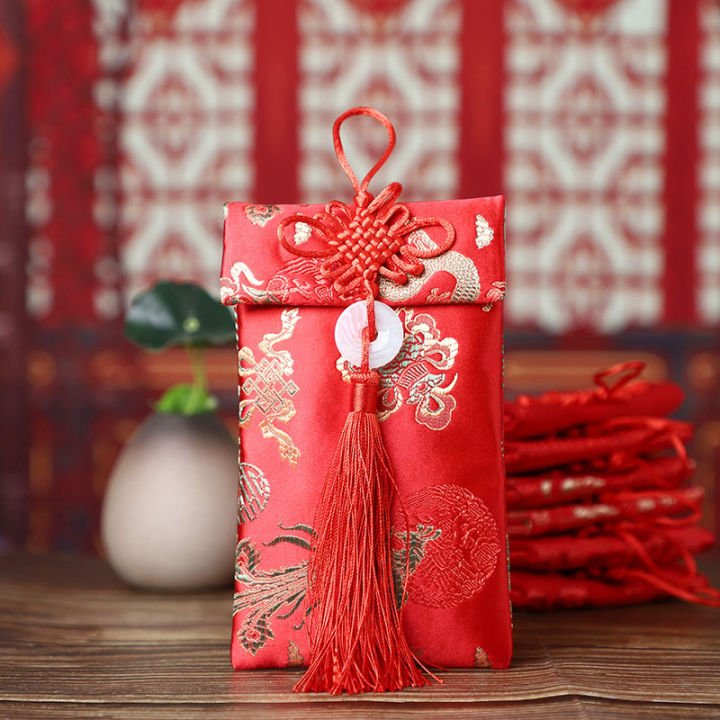 2024 CNY Money Red Packets Dragon and Phoenix Wedding Gift Money Bag ...