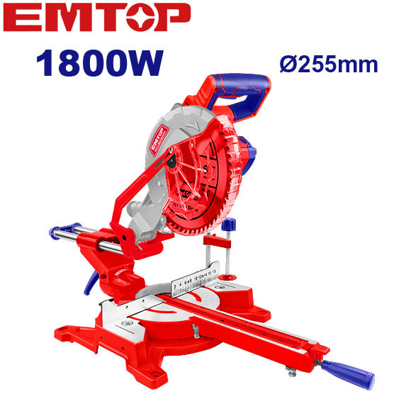 EMTOP แท่นเลื่อยองศา 10 นิ้ว 1800 วัตต์ (แถมฟรี! ใบเลื่อยตัดไม้ 1 ใบ ...