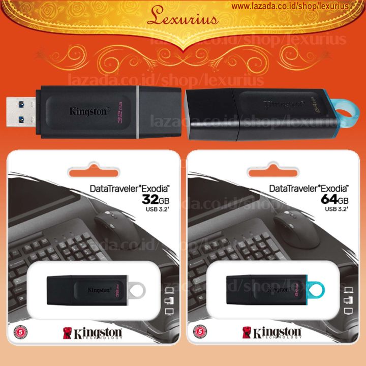 Flash Disk Kingston DTX 32 GB / 64 GB Exodia Original Kingstone USB 3.2 Gen 1 | Lazada Indonesia