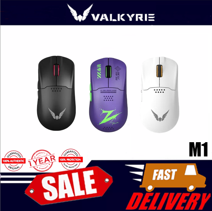 เมาส์ไร้สาย PAW3395 Valkyrie-M1,แท่นชาร์จ RGB,สามโหมด,น้ำหนักเบา ...