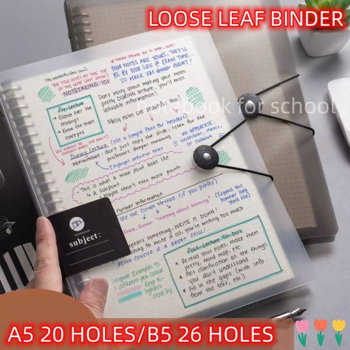 20/26 hole Loose-leaf 60 sheets Removable transparent binder grid blank ...