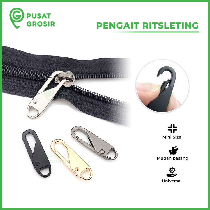 Pengait Resleting Universal Zipper Head Cantelan Alat Penarik Sleting ...