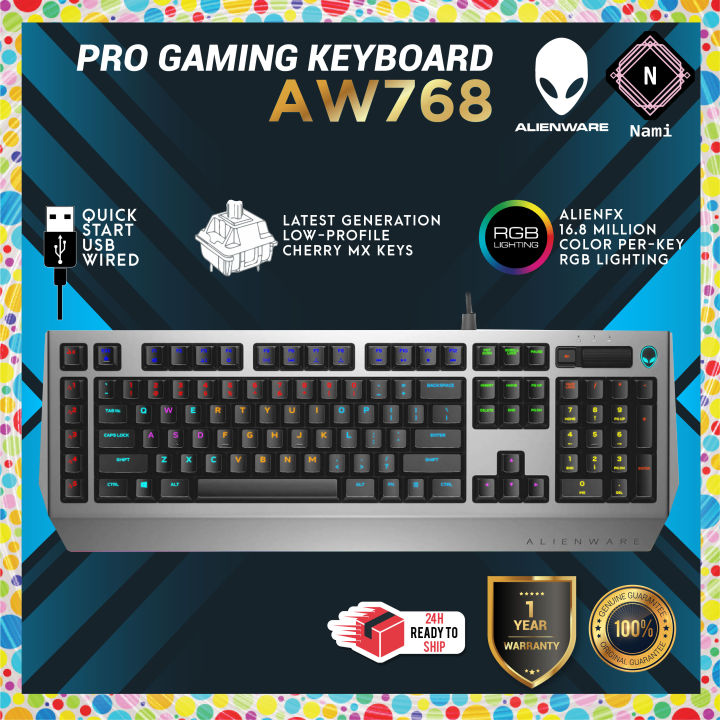 Alienware Pro Gaming Mechanical Keyboard AW768 - RGB 13 Zone-based ...