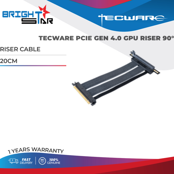 RISER CABLE / TECWARE PCIE GEN 4.0 GPU RISER 90° / 20CM / 1Y WARRANTY ...
