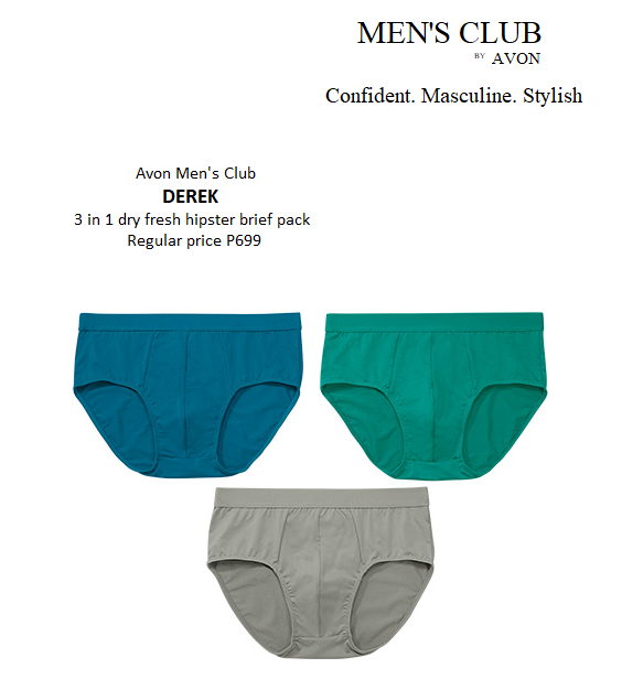 Avon Men's Club DEREK 3 in 1 dry fresh hipster brief pack | Lazada PH
