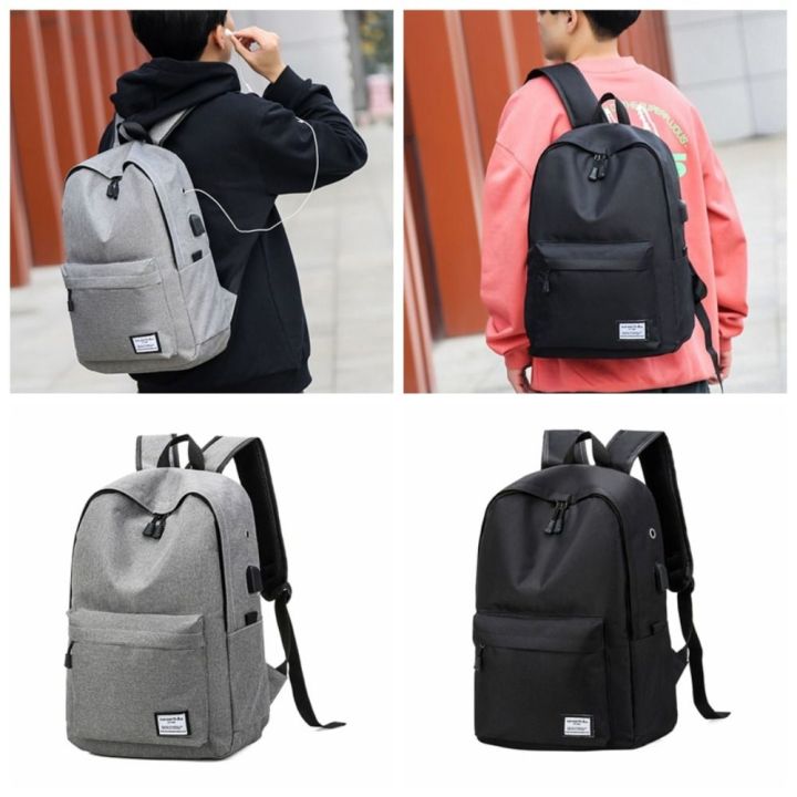 VBBN Waterproof Men's Backpack with USB Port Oxford Cloth Simple ...