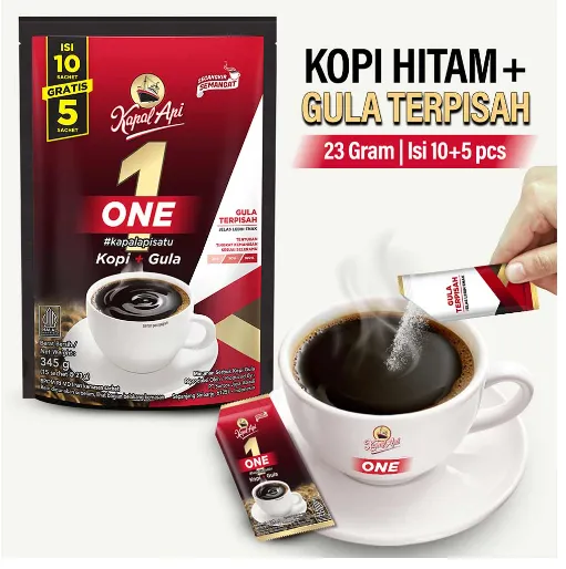 Kapal Api Kopi One + Gula Terpisah 15X23G | Lazada Indonesia