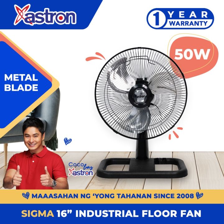 Astron Sigma 16 Industrial Floor Fan 50W Metal Blade Black | Lazada PH