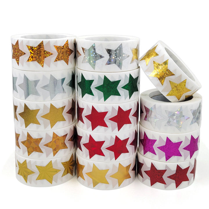 1Inch 500pcs Glitter Star Stickers for Kids Reward Foil Star Adhesives ...