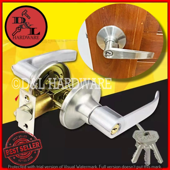 D-202 ENTRANCE LEVER DOOR SET Lever Wave Handle Door Knob Set (SILVER ...
