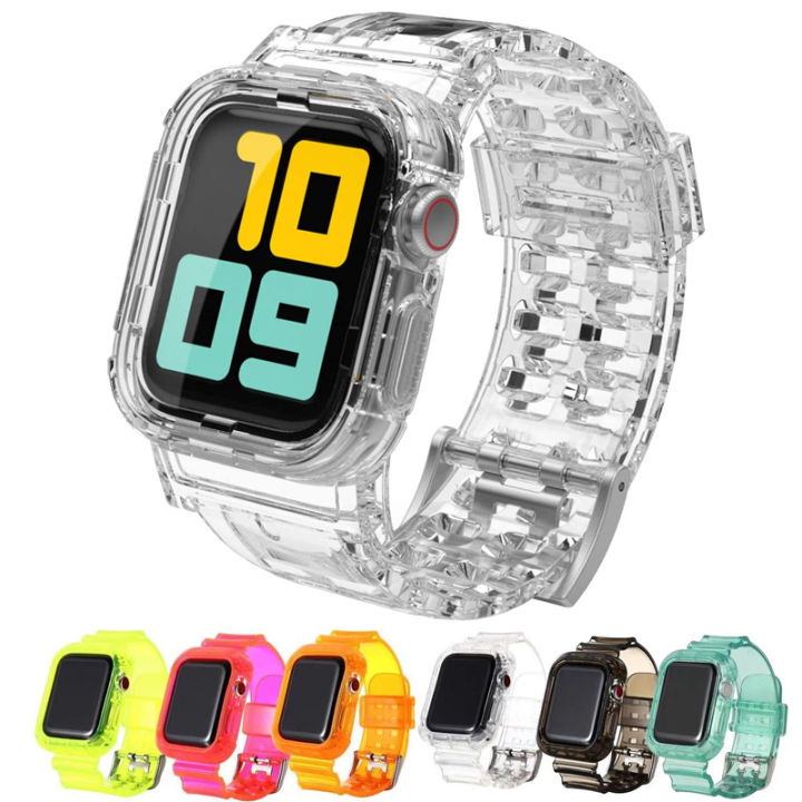Soft TPU Strap with Case 2-in-1 Design for Apple Watch 38/40/41/42/44/45/46/49mm Series Ultra/10 ...