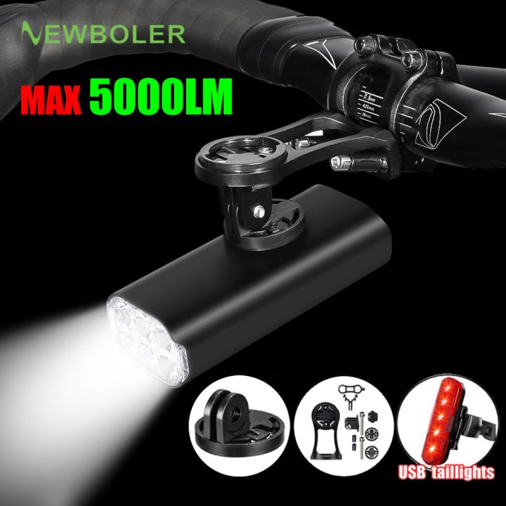 NEWBOLER 5000 Lumens Bicycle Front Light MTB Front Lamp Type-C ...