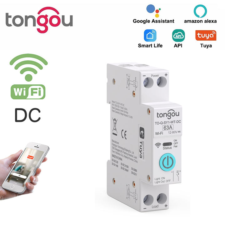 TUYA DC WIFI Smart Circuit Breaker 1P 63A DIN Rail for Smart Home ...