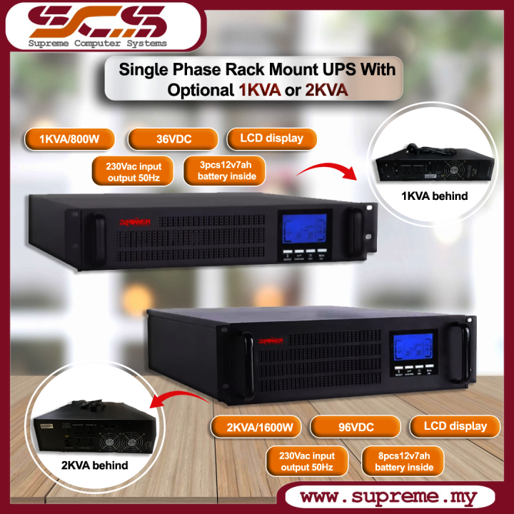 Single Phase Rack Mount Online UPS With Optional (1KVA or 2KVA) | Lazada