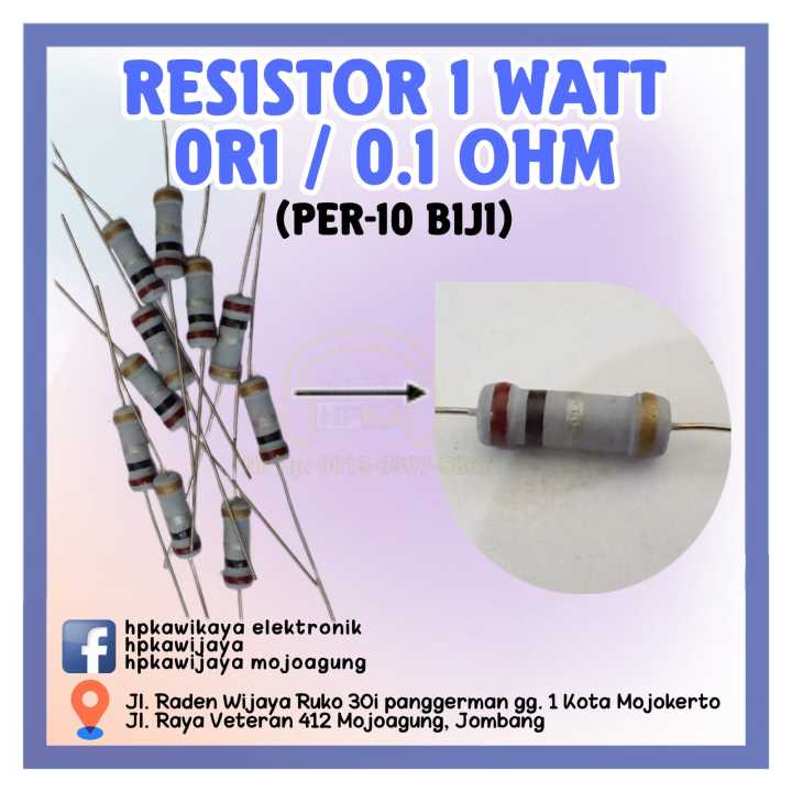( 40PCS ) RESISTOR 1 WATT 0.1 OHM 1watt 0.1ohm R 1 watt 0R1 ohm | Lazada Indonesia