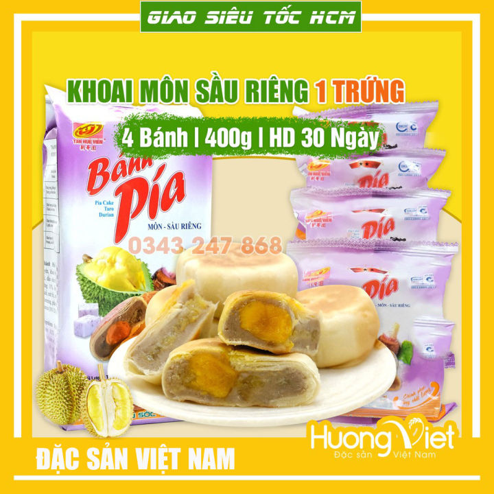 Bánh pía khoai môn sầu riêng 1 trứng 400gr bánh pía Sóc Trăng bánh pía ...