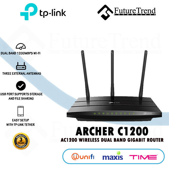 TP-Link AC1200 Wireless Dual Band Gigabit Router (Archer C1200) | Lazada