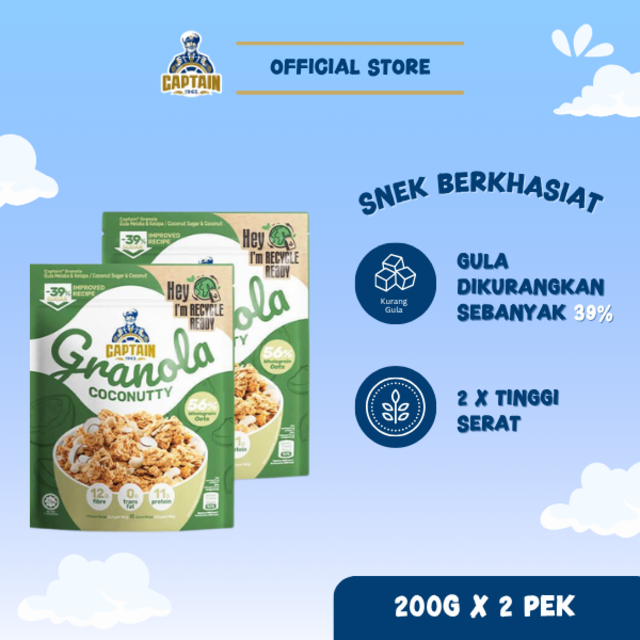 Coconutty Granola 200g x 2 packs - Expiry Date: 24/6/2026 | Lazada
