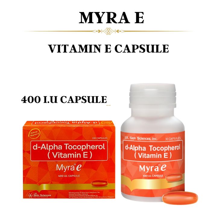 Myra E capsule d-Alpha Tocopherol Vitamin E 400 I.U Capsule made from nature-derived Vitamin E ...