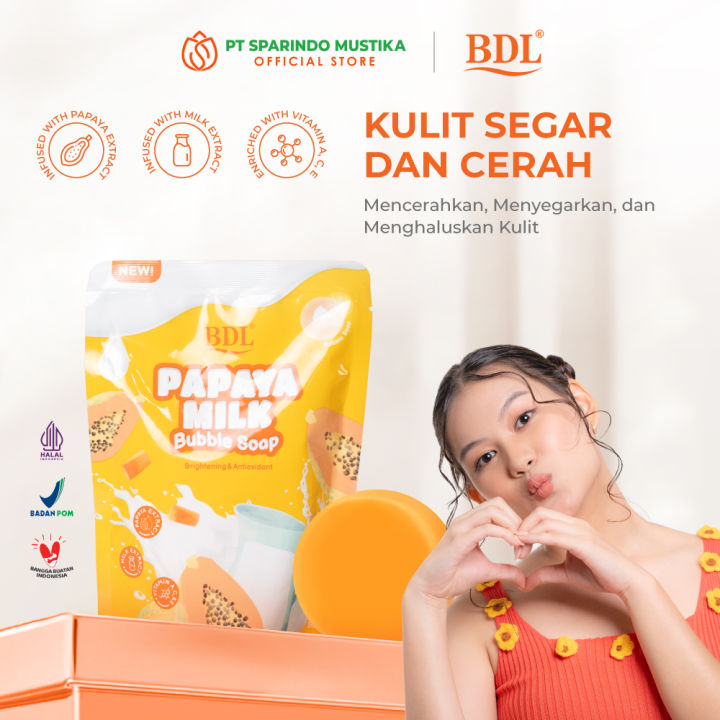 BDL Papaya Milk Bubble Soap Brightening & Antioxidant 100gr | Lazada Indonesia