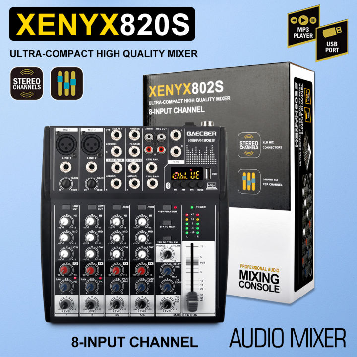 XENYX802S Audio mixer 8-way with reverb Bluetooth for wireless ...